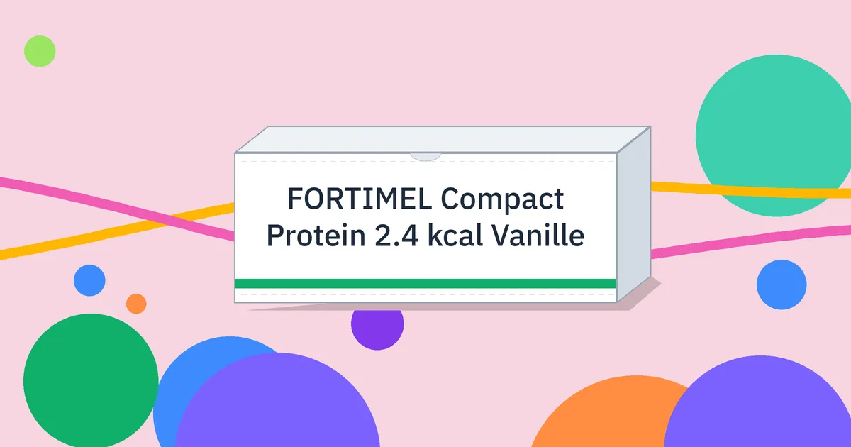 Symbolbild: Packung mit der Aufschrift FORTIMEL Compact Protein 2.4 kcal Vanille (PZN 19490627) – Verfügbarkeit und Bezug in Apotheken in Frankfurt am Main