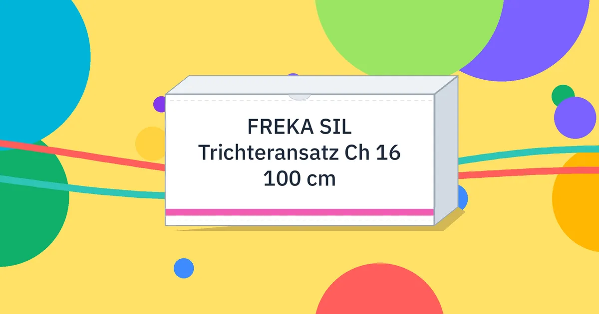 Symbolbild: Packung mit der Aufschrift FREKA SIL Trichteransatz Ch 16 100 cm (PZN 07292307) – Verfügbarkeit und Bezug in Apotheken in Frankfurt am Main