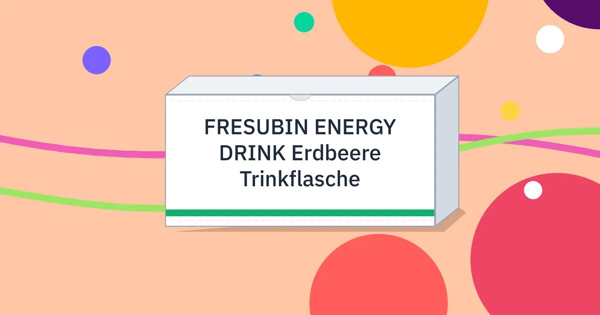 Symbolbild: Packung mit der Aufschrift FRESUBIN ENERGY DRINK Erdbeere Trinkflasche (PZN 19283199) – Verfügbarkeit und Bezug in Apotheken in Frankfurt am Main