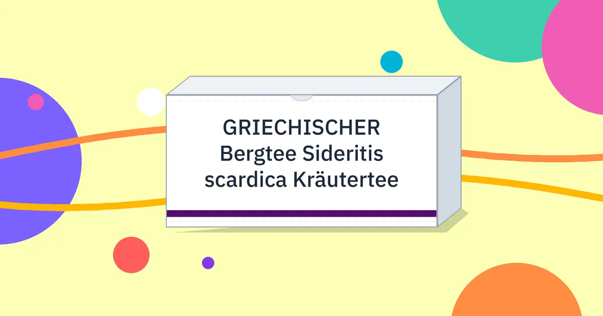 Symbolbild: Packung mit der Aufschrift GRIECHISCHER Bergtee Sideritis scardica Kräutertee (PZN 17997285) – Verfügbarkeit und Bezug in Apotheken in Frankfurt am Main