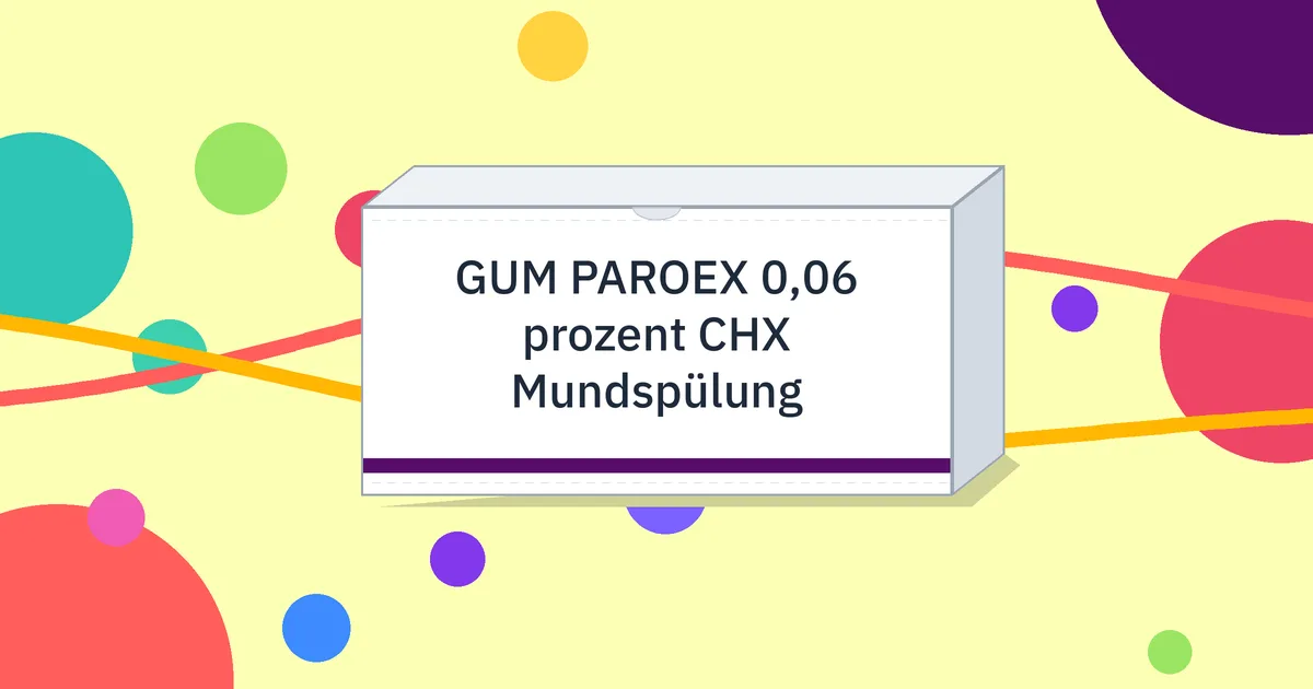Symbolbild: Packung mit der Aufschrift GUM PAROEX 0,06 prozent CHX Mundspülung (PZN 00195883) – Verfügbarkeit und Bezug in Apotheken in Frankfurt am Main