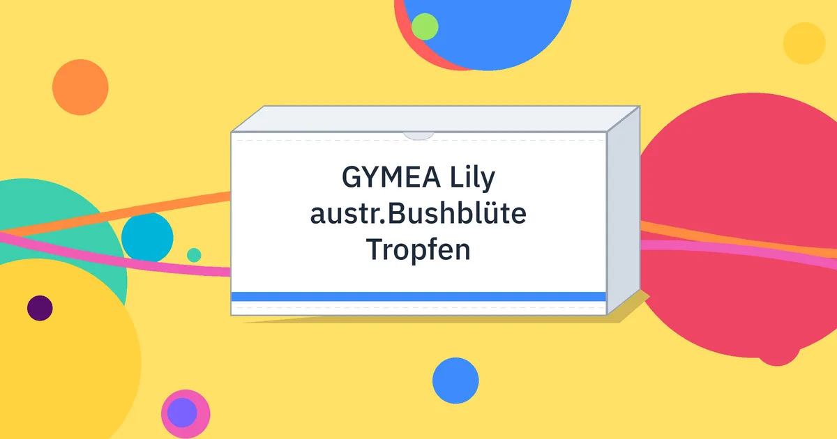 Symbolbild: Packung mit der Aufschrift GYMEA Lily austr.Bushblüte Tropfen (PZN 06126558) – Verfügbarkeit und Bezug in Apotheken in Frankfurt am Main
