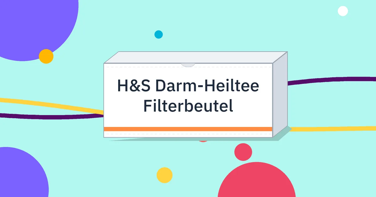 Symbolbild: Packung mit der Aufschrift H&S Darm-Heiltee Filterbeutel (PZN 11213271) – Verfügbarkeit und Bezug in Apotheken in Frankfurt am Main