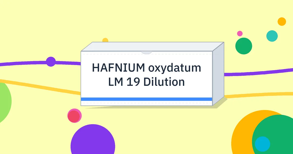 Symbolbild: Packung mit der Aufschrift HAFNIUM oxydatum LM 19 Dilution (PZN 13549851) – Verfügbarkeit und Bezug in Apotheken in Frankfurt am Main