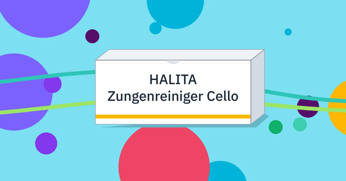 Symbolbild: Packung mit der Aufschrift HALITA Zungenreiniger Cello (PZN 09213298) – Verfügbarkeit und Bezug in Apotheken in Frankfurt am Main