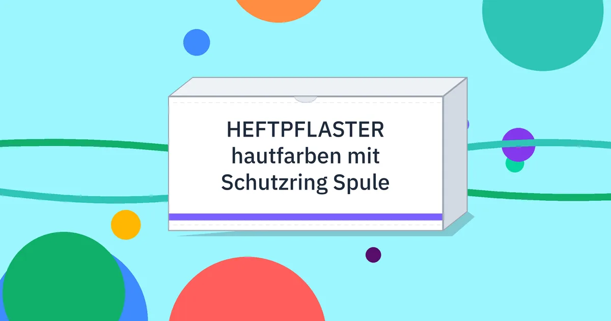 Symbolbild: Packung mit der Aufschrift HEFTPFLASTER hautfarben mit Schutzring Spule (PZN 12492729) – Verfügbarkeit und Bezug in Apotheken in Frankfurt am Main