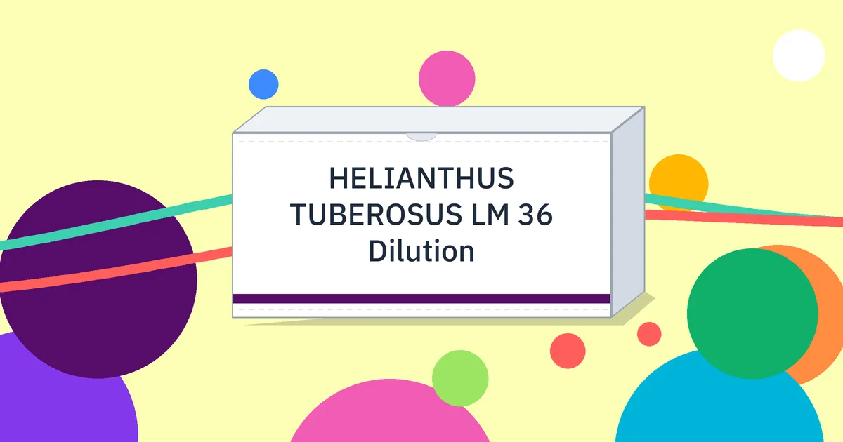 Symbolbild: Packung mit der Aufschrift HELIANTHUS TUBEROSUS LM 36 Dilution (PZN 13551859) – Verfügbarkeit und Bezug in Apotheken in Frankfurt am Main