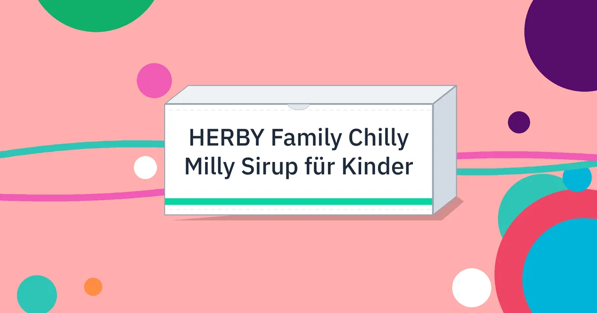 Symbolbild: Packung mit der Aufschrift HERBY Family Chilly Milly Sirup für Kinder (PZN 19114166) – Verfügbarkeit und Bezug in Apotheken in Frankfurt am Main