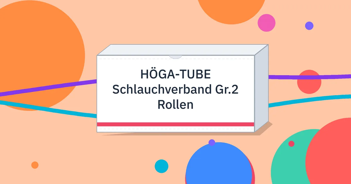 Symbolbild: Packung mit der Aufschrift HÖGA-TUBE Schlauchverband Gr.2 Rollen (PZN 04401948) – Verfügbarkeit und Bezug in Apotheken in Frankfurt am Main