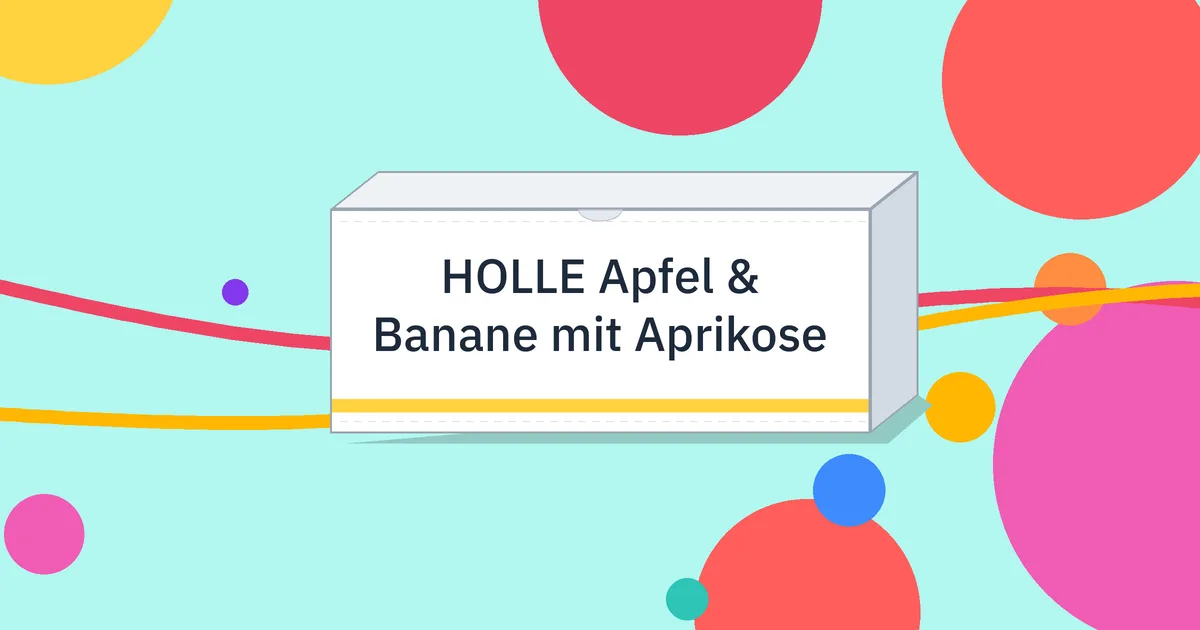 Symbolbild: Packung mit der Aufschrift HOLLE Apfel & Banane mit Aprikose (PZN 02076243) – Verfügbarkeit und Bezug in Apotheken in Frankfurt am Main