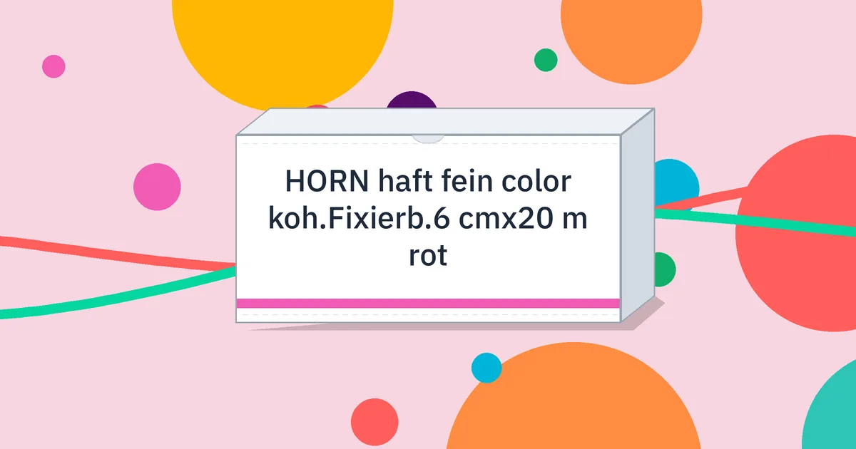 Symbolbild: Packung mit der Aufschrift HORN haft fein color koh.Fixierb.6 cmx20 m rot (PZN 03783445) – Verfügbarkeit und Bezug in Apotheken in Frankfurt am Main