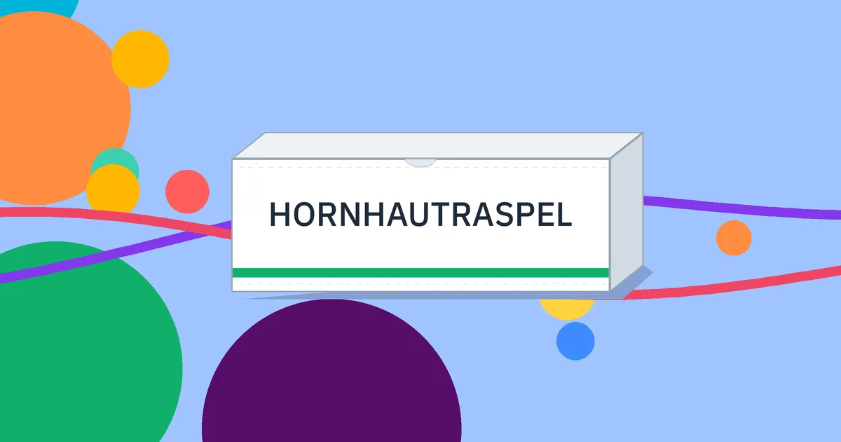 Symbolbild: Packung mit der Aufschrift HORNHAUTRASPEL (PZN 04755741) – Verfügbarkeit und Bezug in Apotheken in Frankfurt am Main