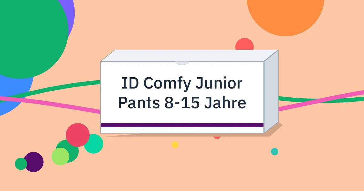 Symbolbild: Packung mit der Aufschrift ID Comfy Junior Pants 8-15 Jahre (PZN 16321864) – Verfügbarkeit und Bezug in Apotheken in Frankfurt am Main
