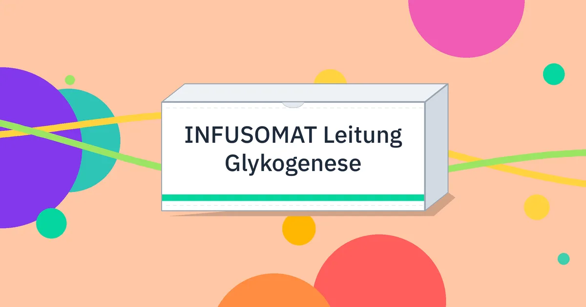 Symbolbild: Packung mit der Aufschrift INFUSOMAT Leitung Glykogenese (PZN 00674282) – Verfügbarkeit und Bezug in Apotheken in Frankfurt am Main