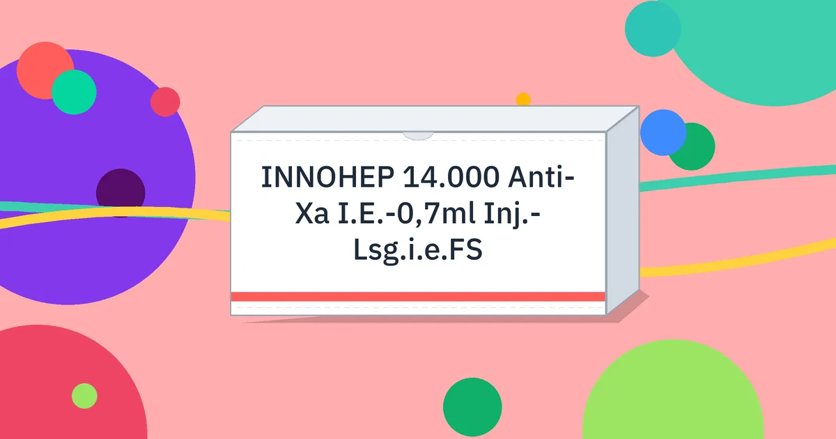 Symbolbild: Packung mit der Aufschrift INNOHEP 14.000 Anti-Xa I.E.-0,7ml Inj.-Lsg.i.e.FS (PZN 14022933) – Verfügbarkeit und Bezug in Apotheken in Frankfurt am Main
