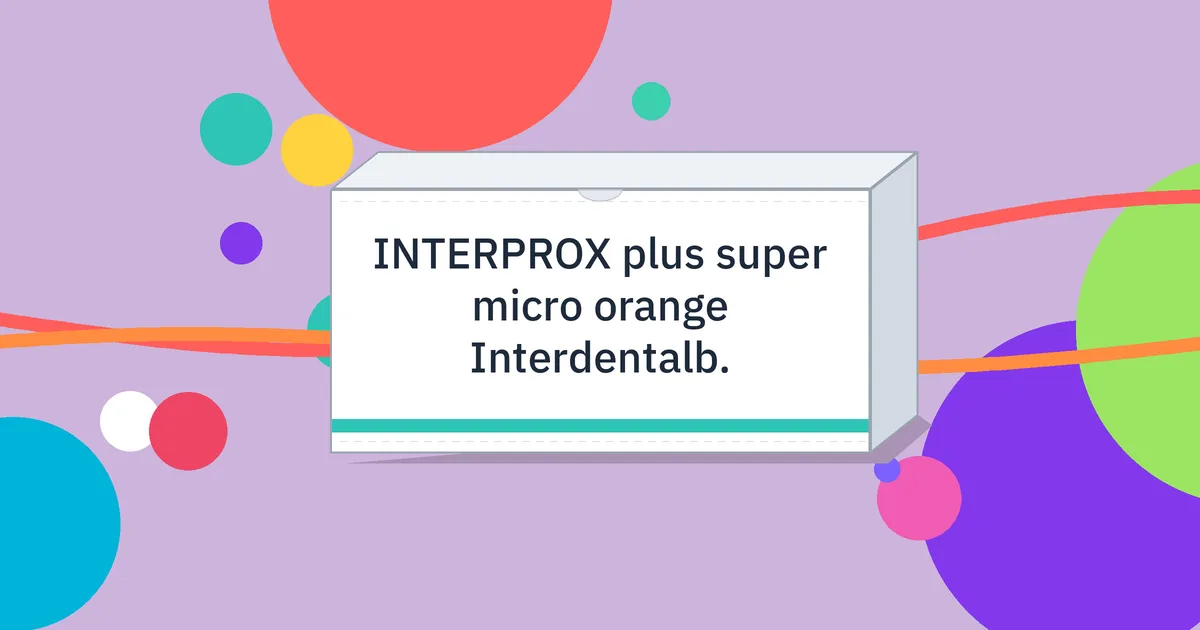 Symbolbild: Packung mit der Aufschrift INTERPROX plus super micro orange Interdentalb. (PZN 05703597) – Verfügbarkeit und Bezug in Apotheken in Frankfurt am Main