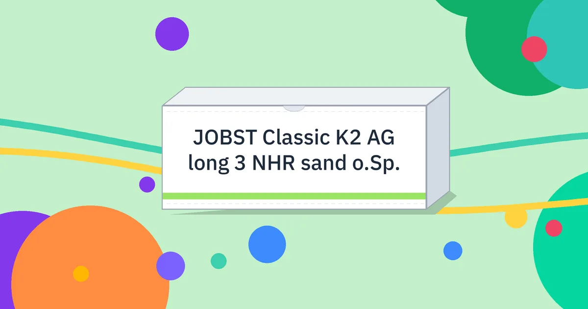 Symbolbild: Packung mit der Aufschrift JOBST Classic K2 AG long 3 NHR sand o.Sp. (PZN 10726666) – Verfügbarkeit und Bezug in Apotheken in Frankfurt am Main