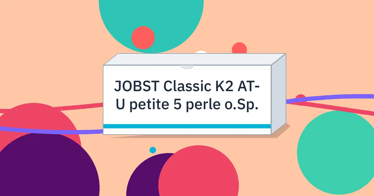 Symbolbild: Packung mit der Aufschrift JOBST Classic K2 AT-U petite 5 perle o.Sp. (PZN 13068407) – Verfügbarkeit und Bezug in Apotheken in Frankfurt am Main