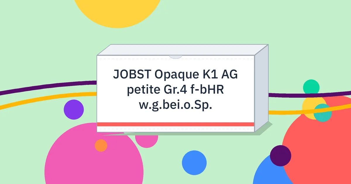 Symbolbild: Packung mit der Aufschrift JOBST Opaque K1 AG petite Gr.4 f-bHR w.g.bei.o.Sp. (PZN 16269075) – Verfügbarkeit und Bezug in Apotheken in Frankfurt am Main