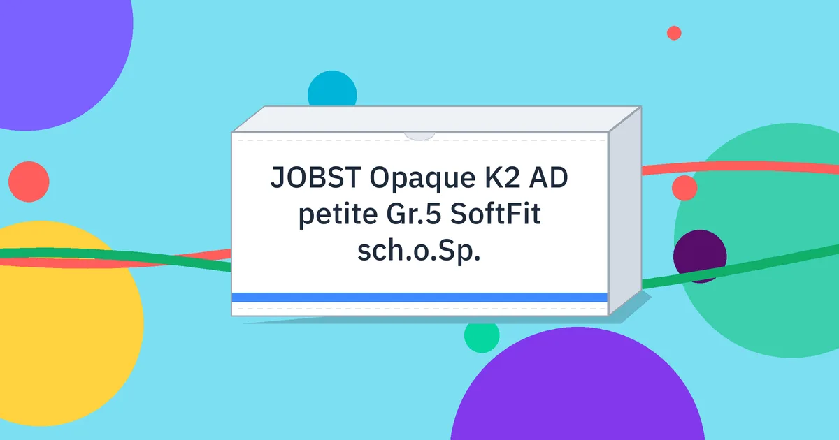 Symbolbild: Packung mit der Aufschrift JOBST Opaque K2 AD petite Gr.5 SoftFit sch.o.Sp. (PZN 11250361) – Verfügbarkeit und Bezug in Apotheken in Frankfurt am Main