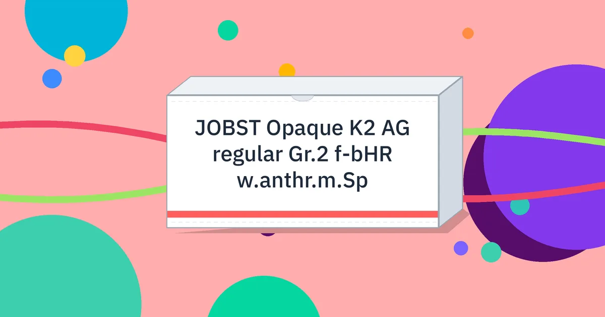 Symbolbild: Packung mit der Aufschrift JOBST Opaque K2 AG regular Gr.2 f-bHR w.anthr.m.Sp (PZN 16283069) – Verfügbarkeit und Bezug in Apotheken in Frankfurt am Main