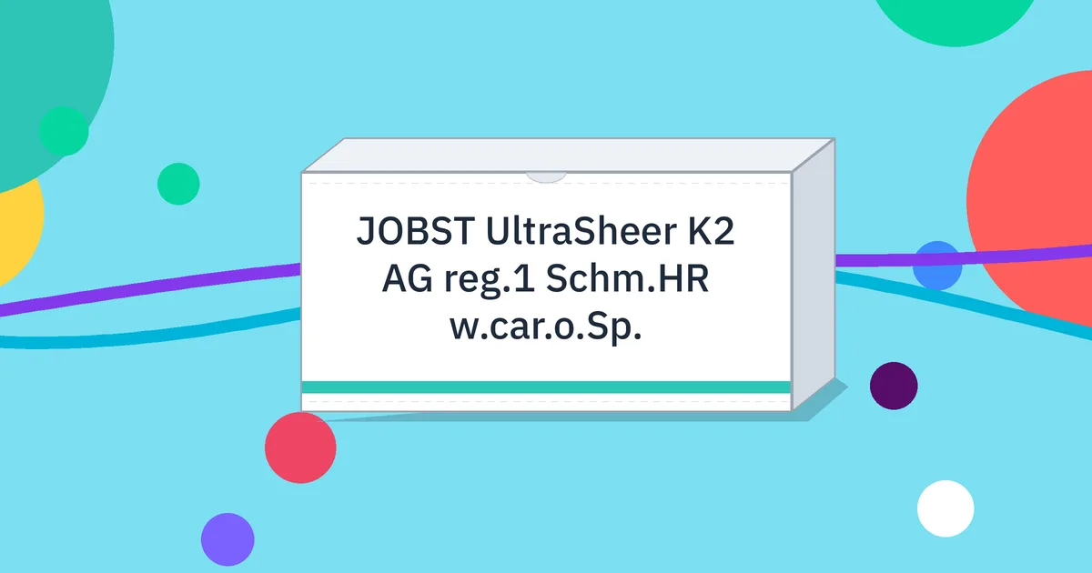 Symbolbild: Packung mit der Aufschrift JOBST UltraSheer K2 AG reg.1 Schm.HR w.car.o.Sp. (PZN 11261270) – Verfügbarkeit und Bezug in Apotheken in Frankfurt am Main