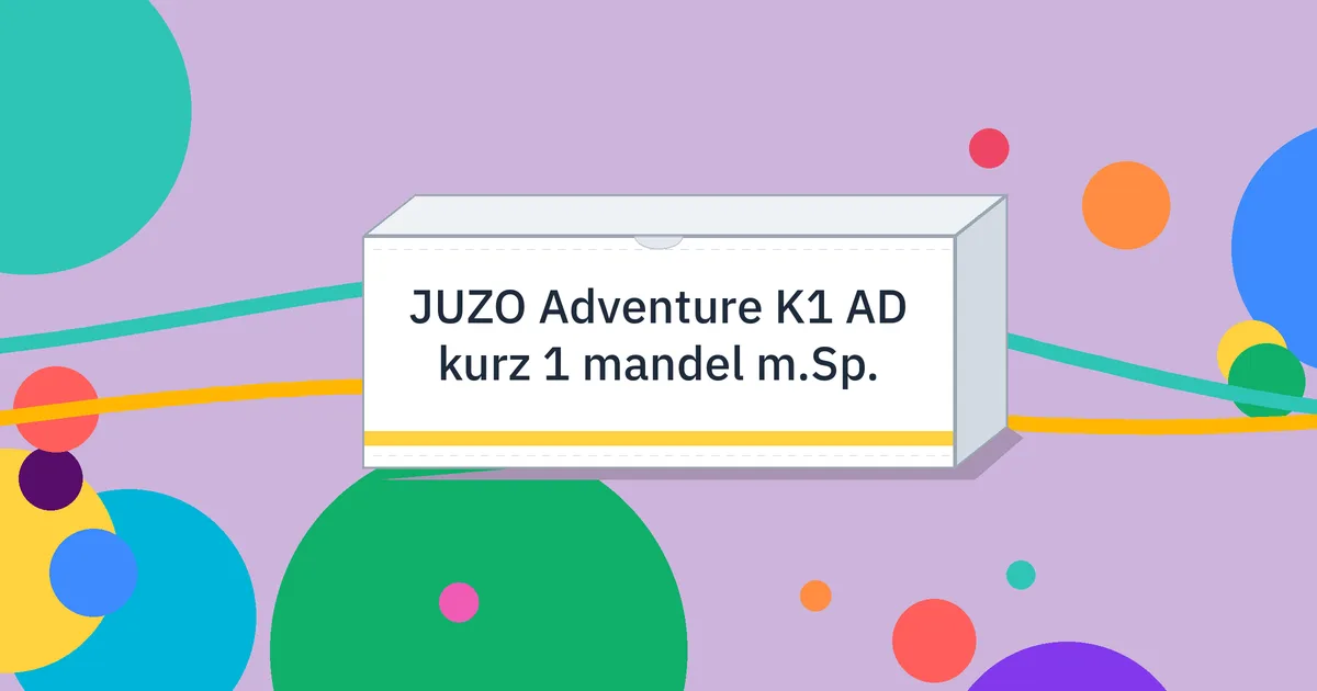 Symbolbild: Packung mit der Aufschrift JUZO Adventure K1 AD kurz 1 mandel m.Sp. (PZN 14971894) – Verfügbarkeit und Bezug in Apotheken in Frankfurt am Main
