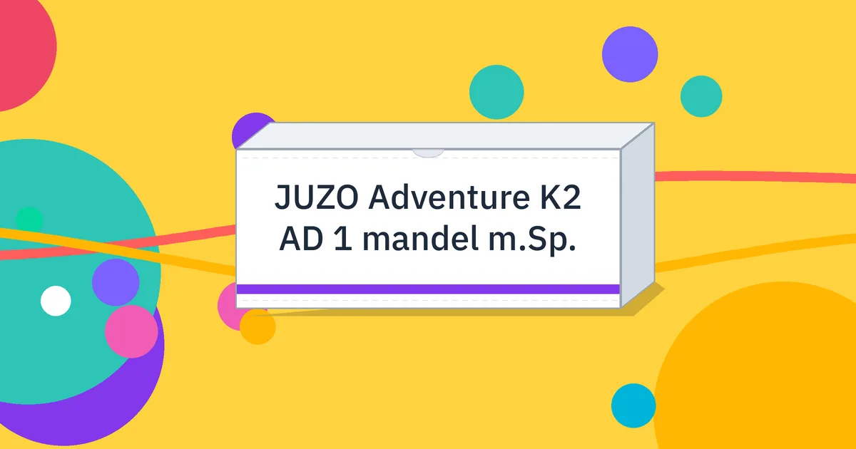Symbolbild: Packung mit der Aufschrift JUZO Adventure K2 AD 1 mandel m.Sp. (PZN 14972787) – Verfügbarkeit und Bezug in Apotheken in Frankfurt am Main