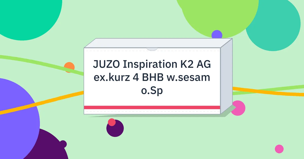 Symbolbild: Packung mit der Aufschrift JUZO Inspiration K2 AG ex.kurz 4 BHB w.sesam o.Sp (PZN 14851931) – Verfügbarkeit und Bezug in Apotheken in Frankfurt am Main