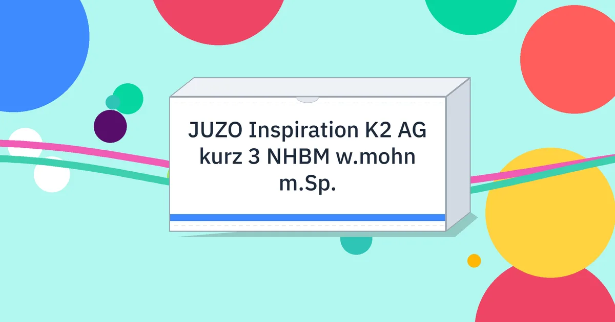 Symbolbild: Packung mit der Aufschrift JUZO Inspiration K2 AG kurz 3 NHBM w.mohn m.Sp. (PZN 14921755) – Verfügbarkeit und Bezug in Apotheken in Frankfurt am Main