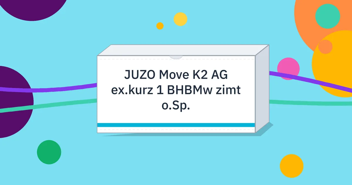 Symbolbild: Packung mit der Aufschrift JUZO Move K2 AG ex.kurz 1 BHBMw zimt o.Sp. (PZN 18534682) – Verfügbarkeit und Bezug in Apotheken in Frankfurt am Main