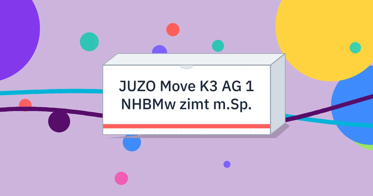Symbolbild: Packung mit der Aufschrift JUZO Move K3 AG 1 NHBMw zimt m.Sp. (PZN 18574931) – Verfügbarkeit und Bezug in Apotheken in Frankfurt am Main