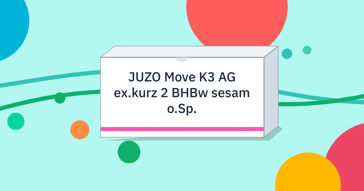 Symbolbild: Packung mit der Aufschrift JUZO Move K3 AG ex.kurz 2 BHBw sesam o.Sp. (PZN 18585828) – Verfügbarkeit und Bezug in Apotheken in Frankfurt am Main