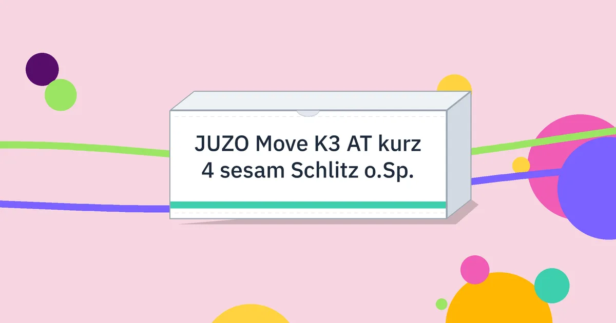 Symbolbild: Packung mit der Aufschrift JUZO Move K3 AT kurz 4 sesam Schlitz o.Sp. (PZN 20685709) – Verfügbarkeit und Bezug in Apotheken in Frankfurt am Main