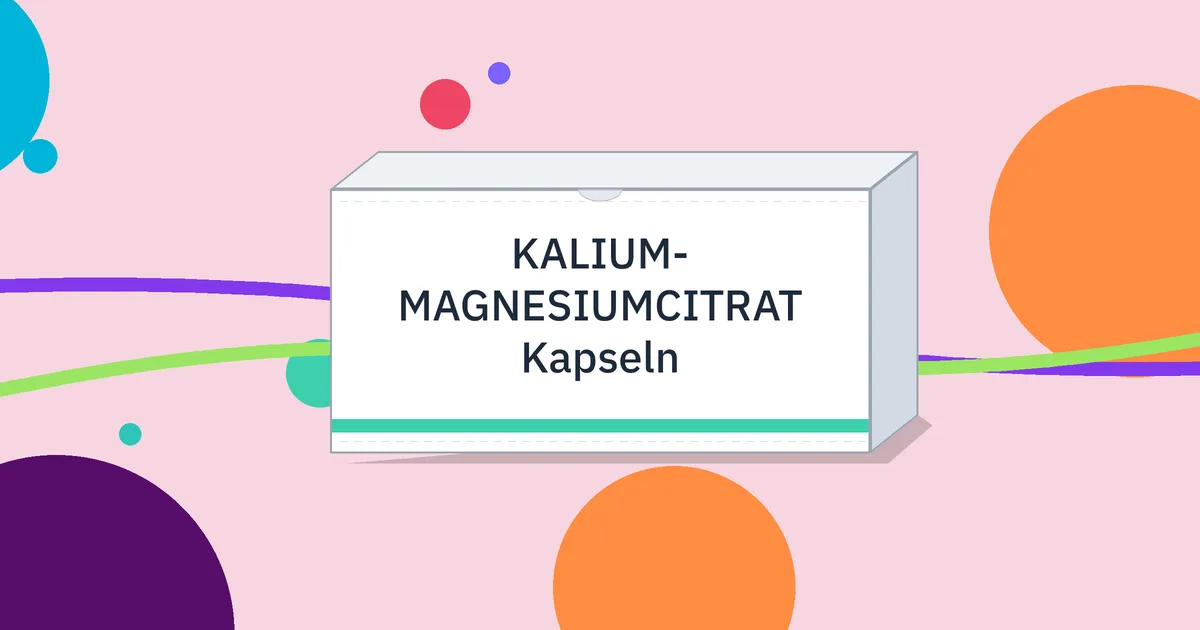 Symbolbild: Packung mit der Aufschrift KALIUM-MAGNESIUMCITRAT Kapseln (PZN 18486658) – Verfügbarkeit und Bezug in Apotheken in Frankfurt am Main