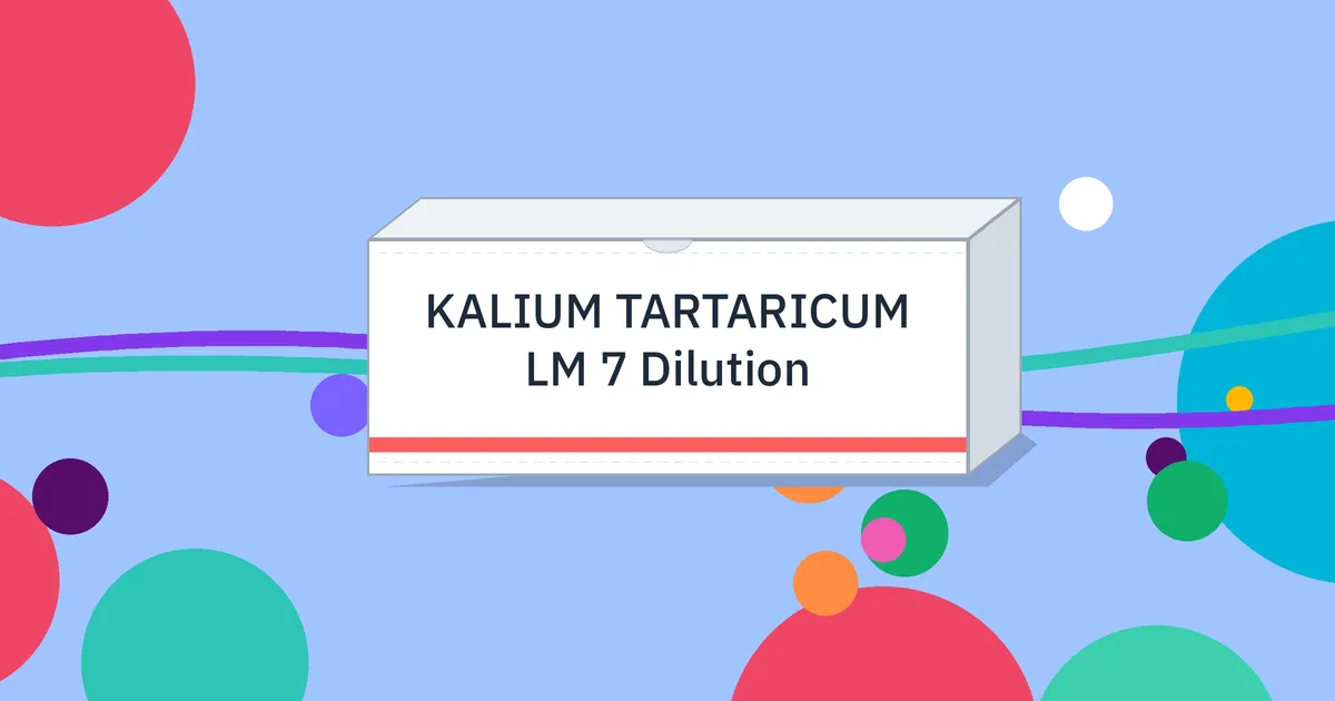 Symbolbild: Packung mit der Aufschrift KALIUM TARTARICUM LM 7 Dilution (PZN 12926665) – Verfügbarkeit und Bezug in Apotheken in Frankfurt am Main