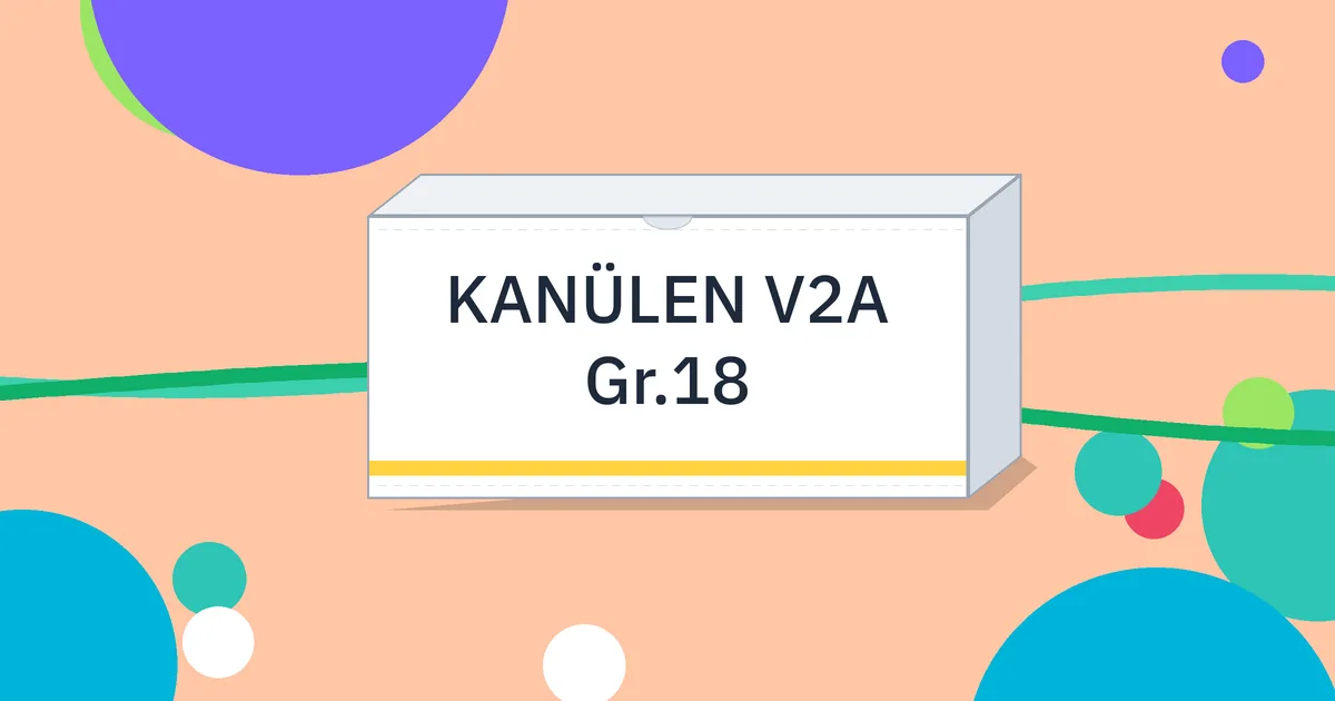 Symbolbild: Packung mit der Aufschrift KANÜLEN V2A Gr.18 (PZN 01728666) – Verfügbarkeit und Bezug in Apotheken in Frankfurt am Main