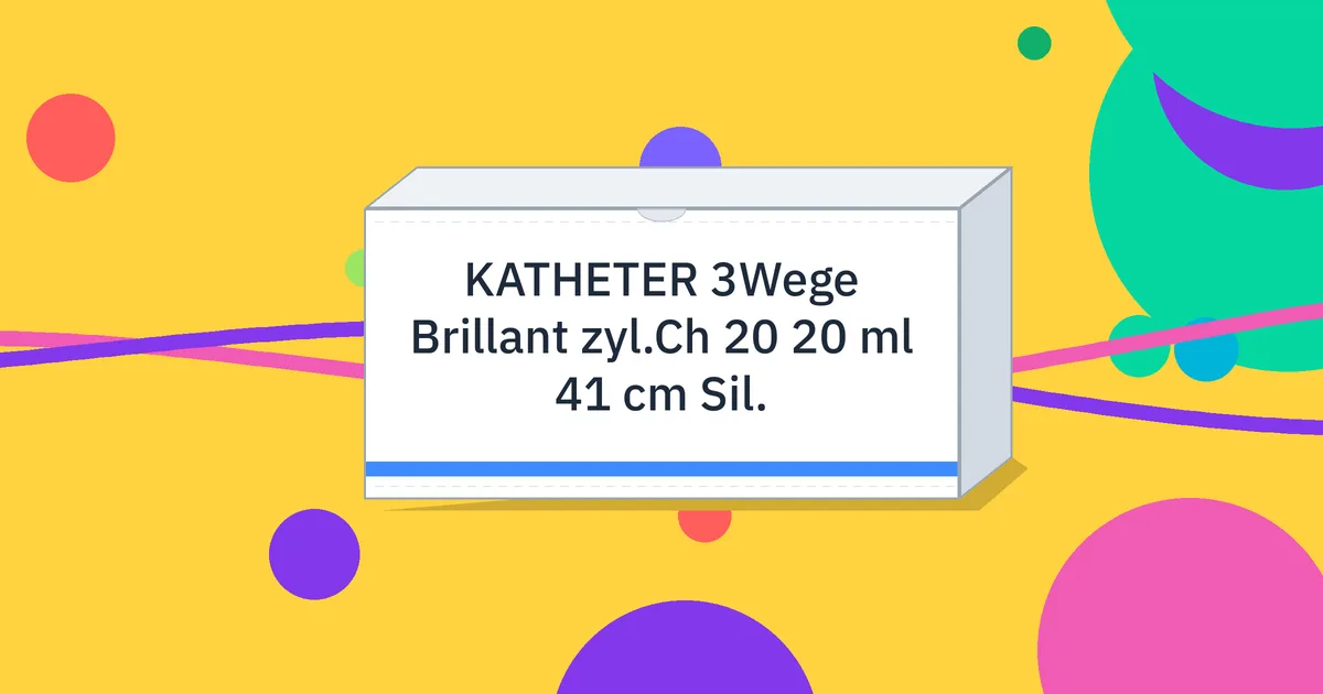 Symbolbild: Packung mit der Aufschrift KATHETER 3Wege Brillant zyl.Ch 20 20 ml 41 cm Sil. (PZN 09377367) – Verfügbarkeit und Bezug in Apotheken in Frankfurt am Main