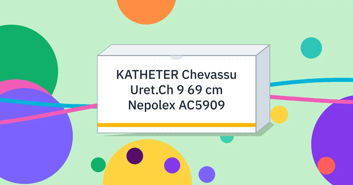 Symbolbild: Packung mit der Aufschrift KATHETER Chevassu Uret.Ch 9 69 cm Nepolex AC5909 (PZN 00154080) – Verfügbarkeit und Bezug in Apotheken in Frankfurt am Main