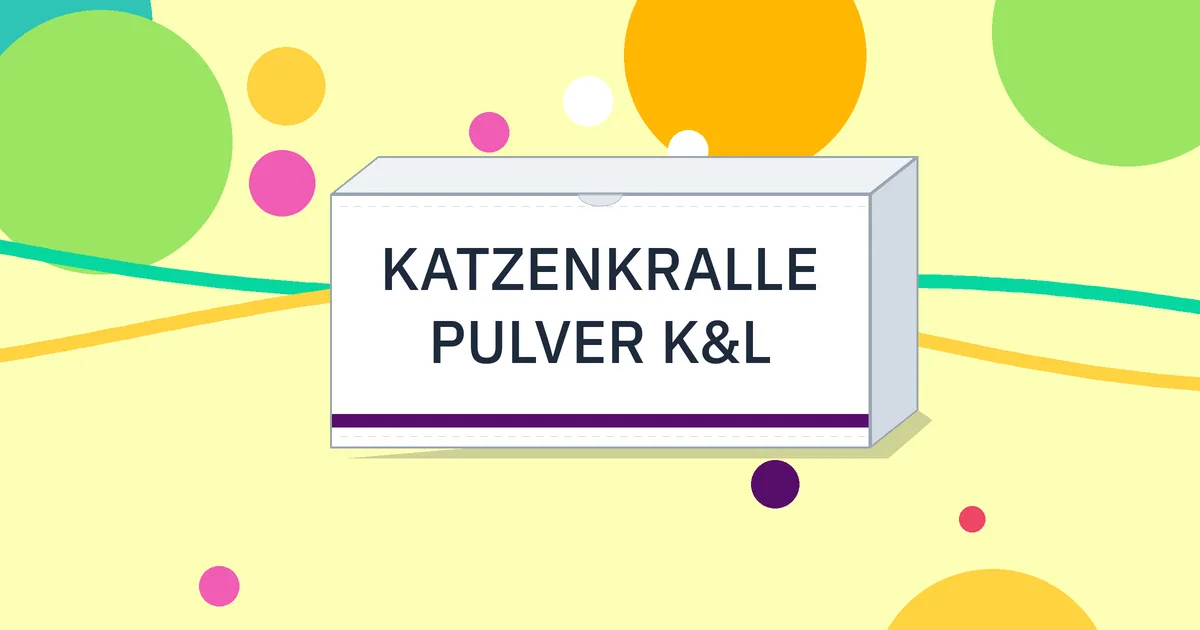 Symbolbild: Packung mit der Aufschrift KATZENKRALLE PULVER K&L (PZN 16900390) – Verfügbarkeit und Bezug in Apotheken in Frankfurt am Main