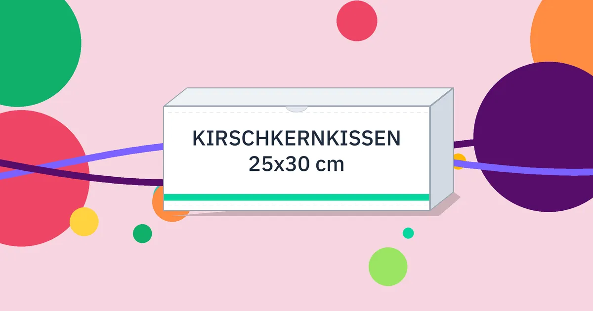 Symbolbild: Packung mit der Aufschrift KIRSCHKERNKISSEN 25x30 cm (PZN 13920386) – Verfügbarkeit und Bezug in Apotheken in Frankfurt am Main