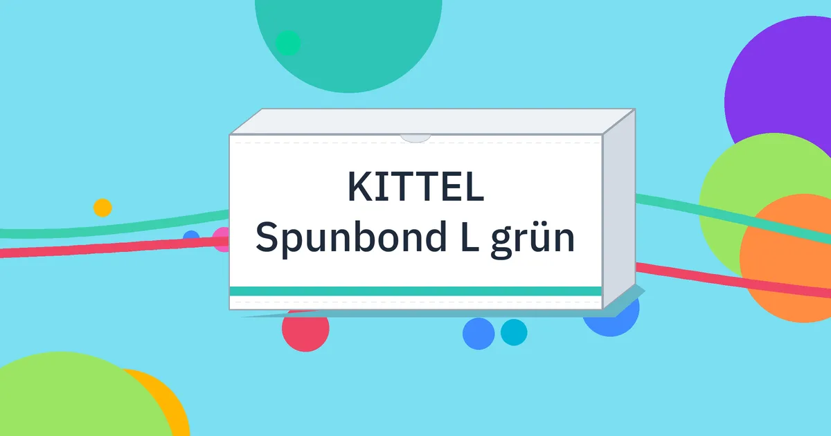 Symbolbild: Packung mit der Aufschrift KITTEL Spunbond L grün (PZN 20206028) – Verfügbarkeit und Bezug in Apotheken in Frankfurt am Main