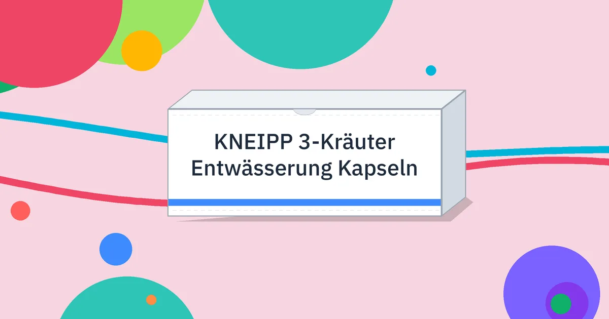 Symbolbild: Packung mit der Aufschrift KNEIPP 3-Kräuter Entwässerung Kapseln (PZN 05704042) – Verfügbarkeit und Bezug in Apotheken in Frankfurt am Main
