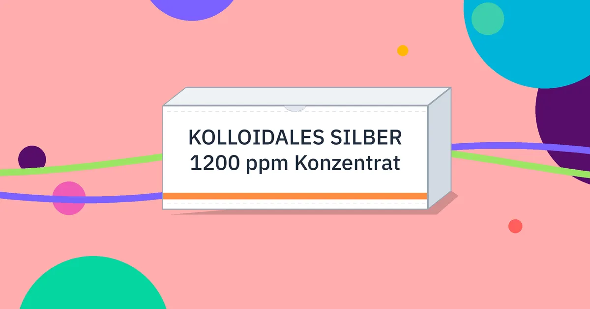 Symbolbild: Packung mit der Aufschrift KOLLOIDALES SILBER 1200 ppm Konzentrat (PZN 18210318) – Verfügbarkeit und Bezug in Apotheken in Frankfurt am Main
