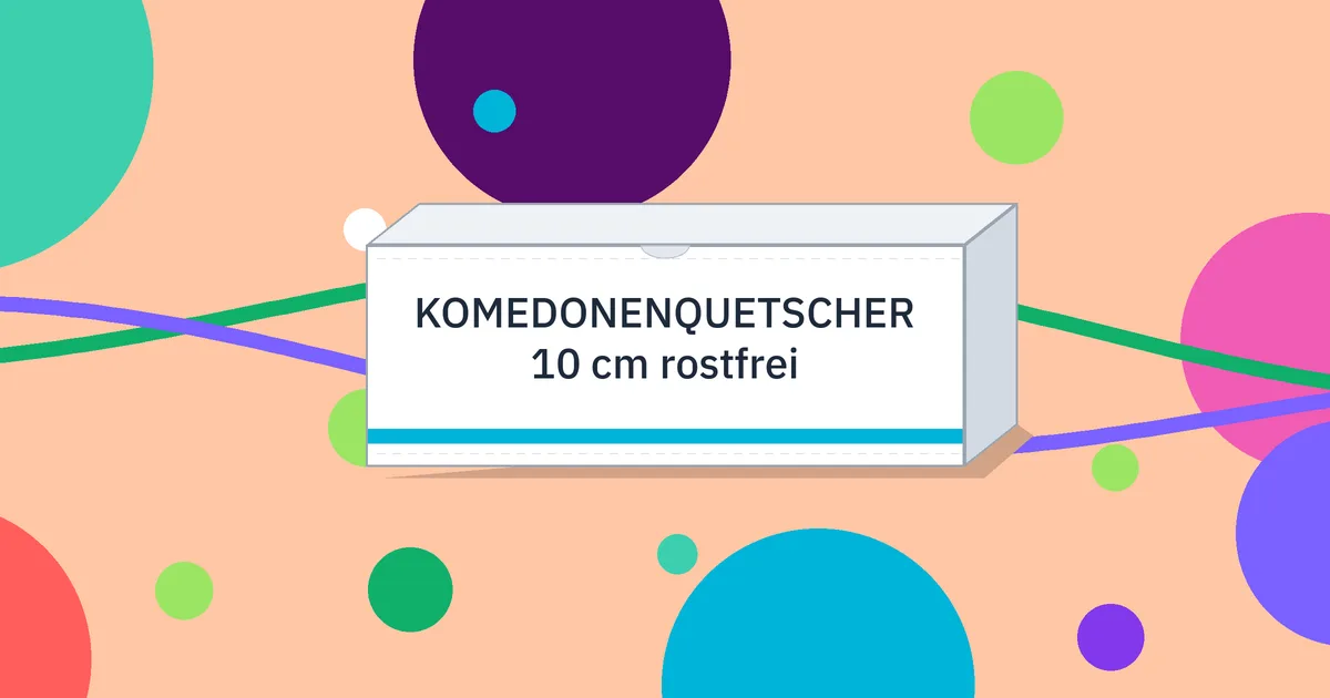 Symbolbild: Packung mit der Aufschrift KOMEDONENQUETSCHER 10 cm rostfrei (PZN 17289275) – Verfügbarkeit und Bezug in Apotheken in Frankfurt am Main