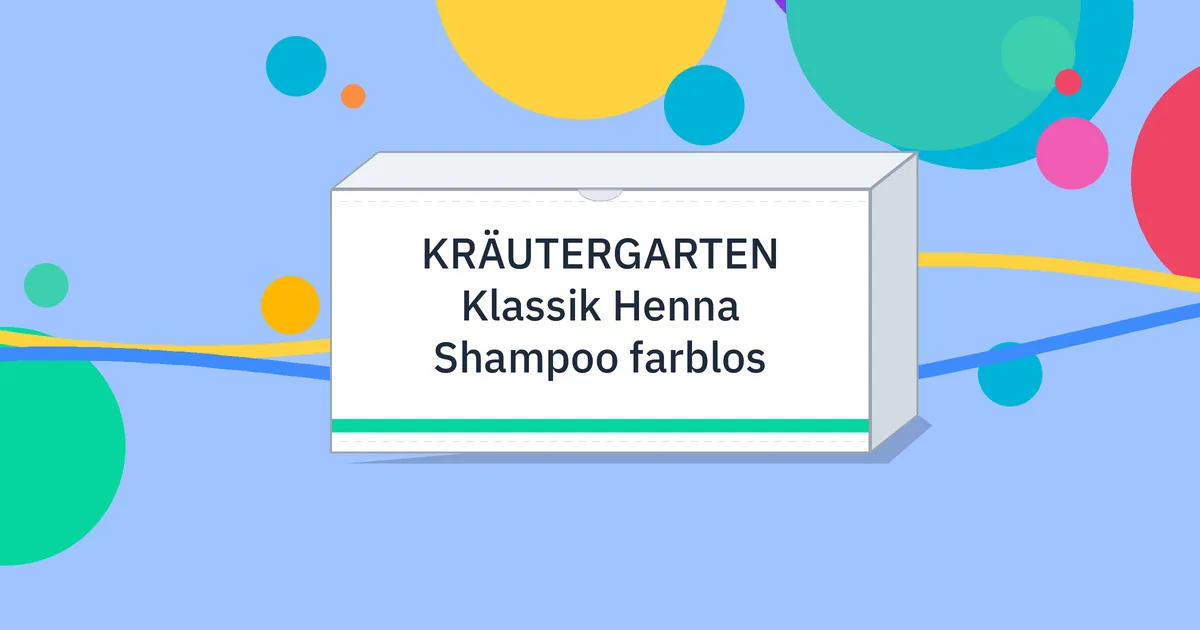 Symbolbild: Packung mit der Aufschrift KRÄUTERGARTEN Klassik Henna Shampoo farblos (PZN 16202881) – Verfügbarkeit und Bezug in Apotheken in Frankfurt am Main