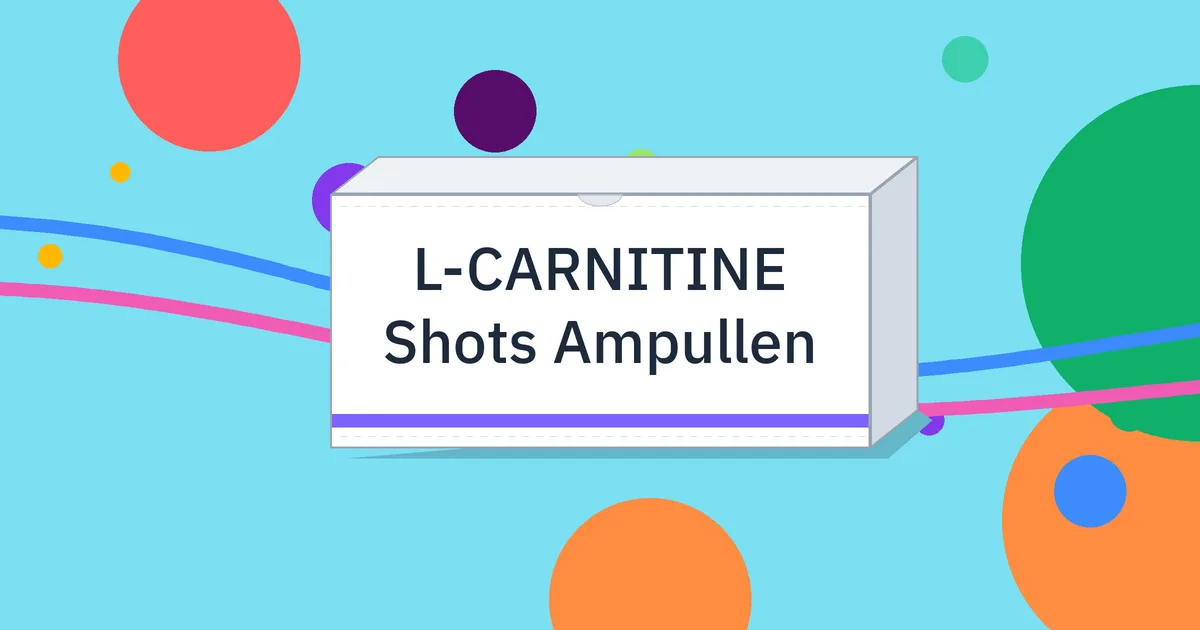 Symbolbild: Packung mit der Aufschrift L-CARNITINE Shots Ampullen (PZN 08434809) – Verfügbarkeit und Bezug in Apotheken in Frankfurt am Main