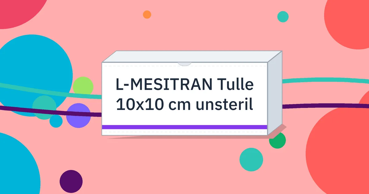 Symbolbild: Packung mit der Aufschrift L-MESITRAN Tulle 10x10 cm unsteril (PZN 02171295) – Verfügbarkeit und Bezug in Apotheken in Frankfurt am Main