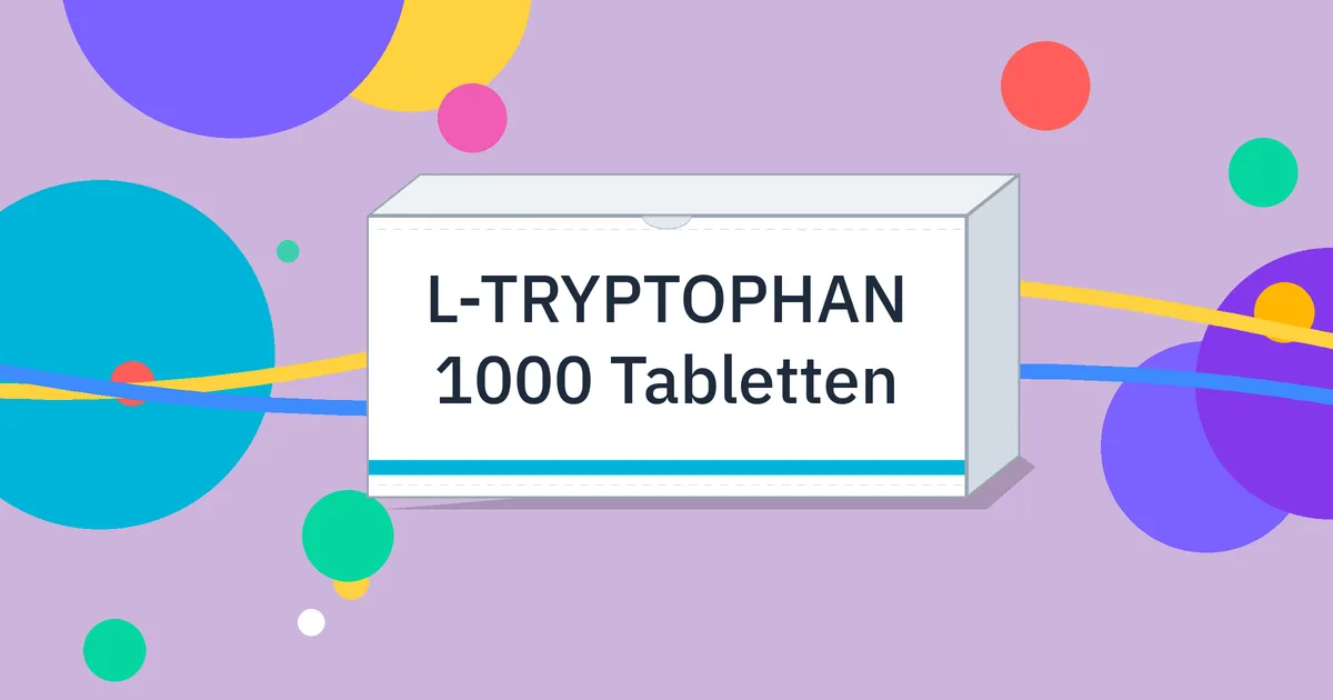 Symbolbild: Packung mit der Aufschrift L-TRYPTOPHAN 1000 Tabletten (PZN 13656558) – Verfügbarkeit und Bezug in Apotheken in Frankfurt am Main