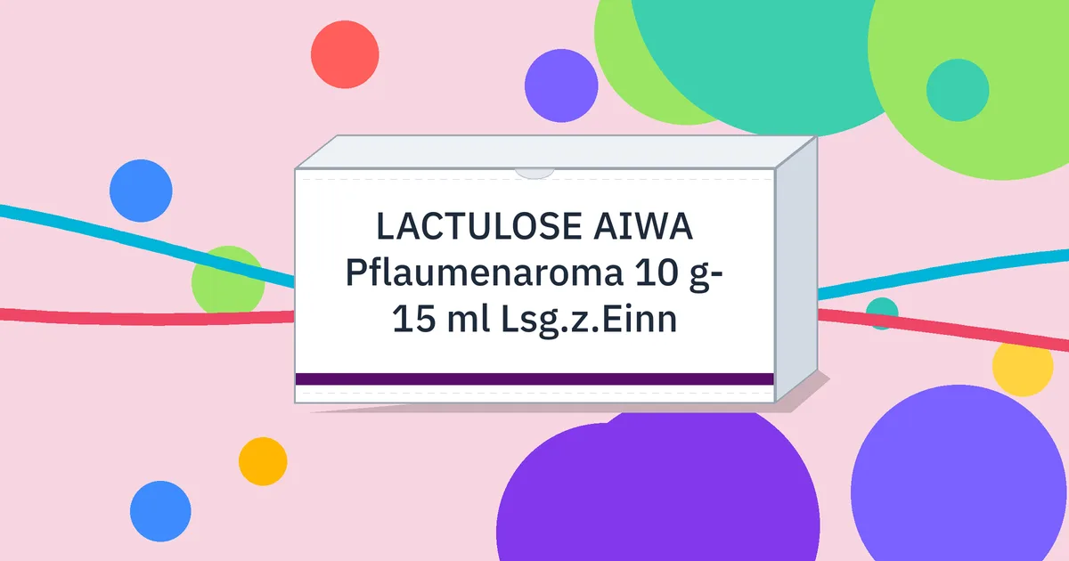 Symbolbild: Packung mit der Aufschrift LACTULOSE AIWA Pflaumenaroma 10 g-15 ml Lsg.z.Einn (PZN 15253557) – Verfügbarkeit und Bezug in Apotheken in Frankfurt am Main